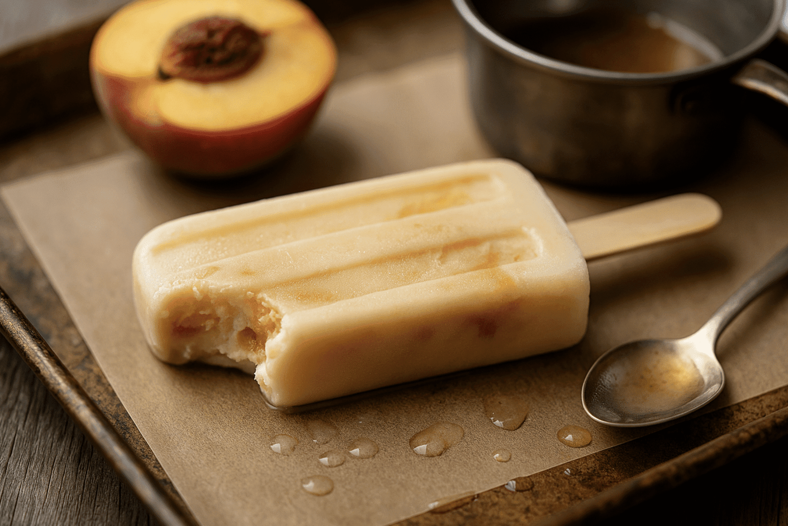 Browned Butter Peaches and Cream Pops Recipe - Mrs. Penguin